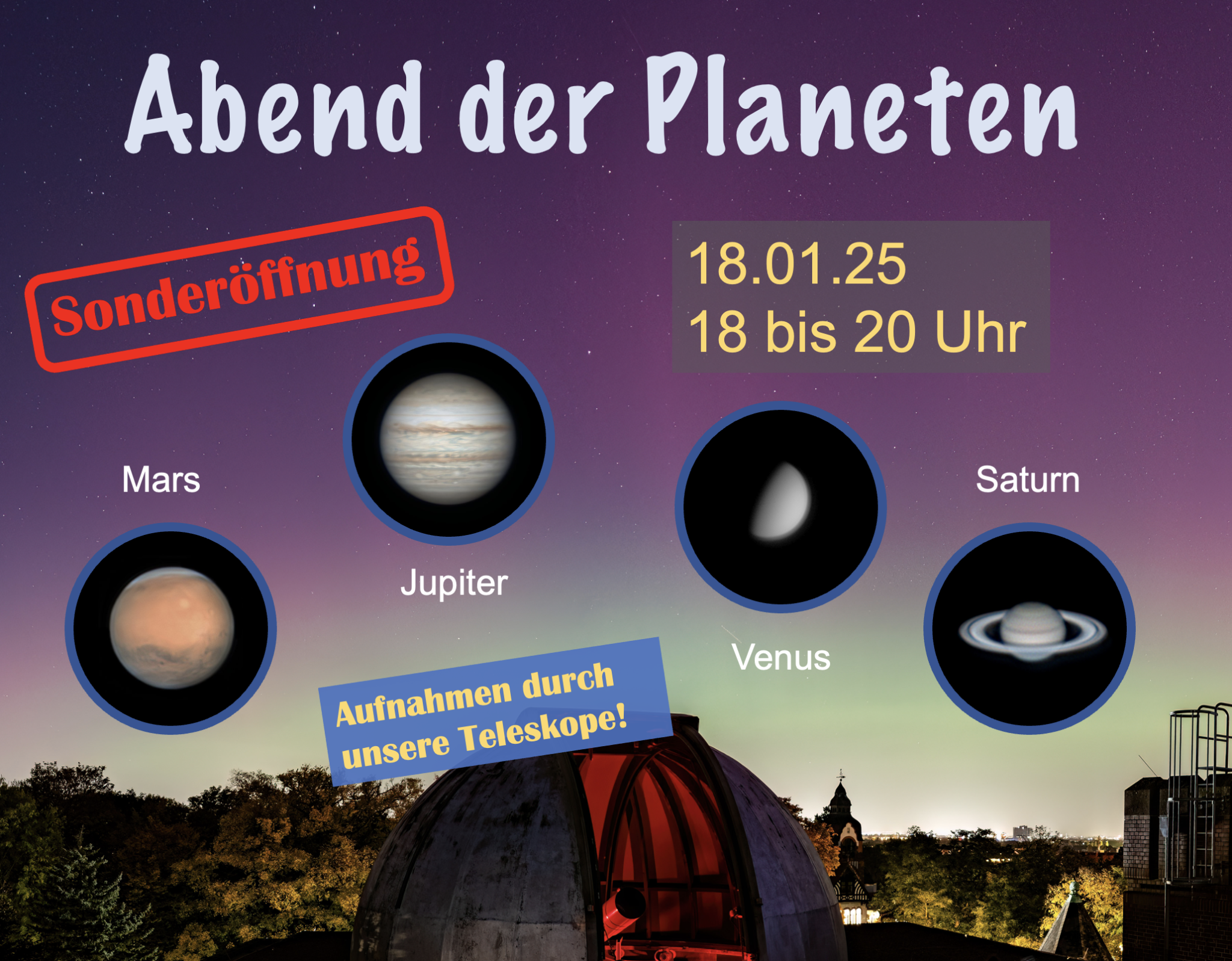„Abend der Planeten“ am 18.01.25 von 18-20 Uhr | Volkssternwarte ...